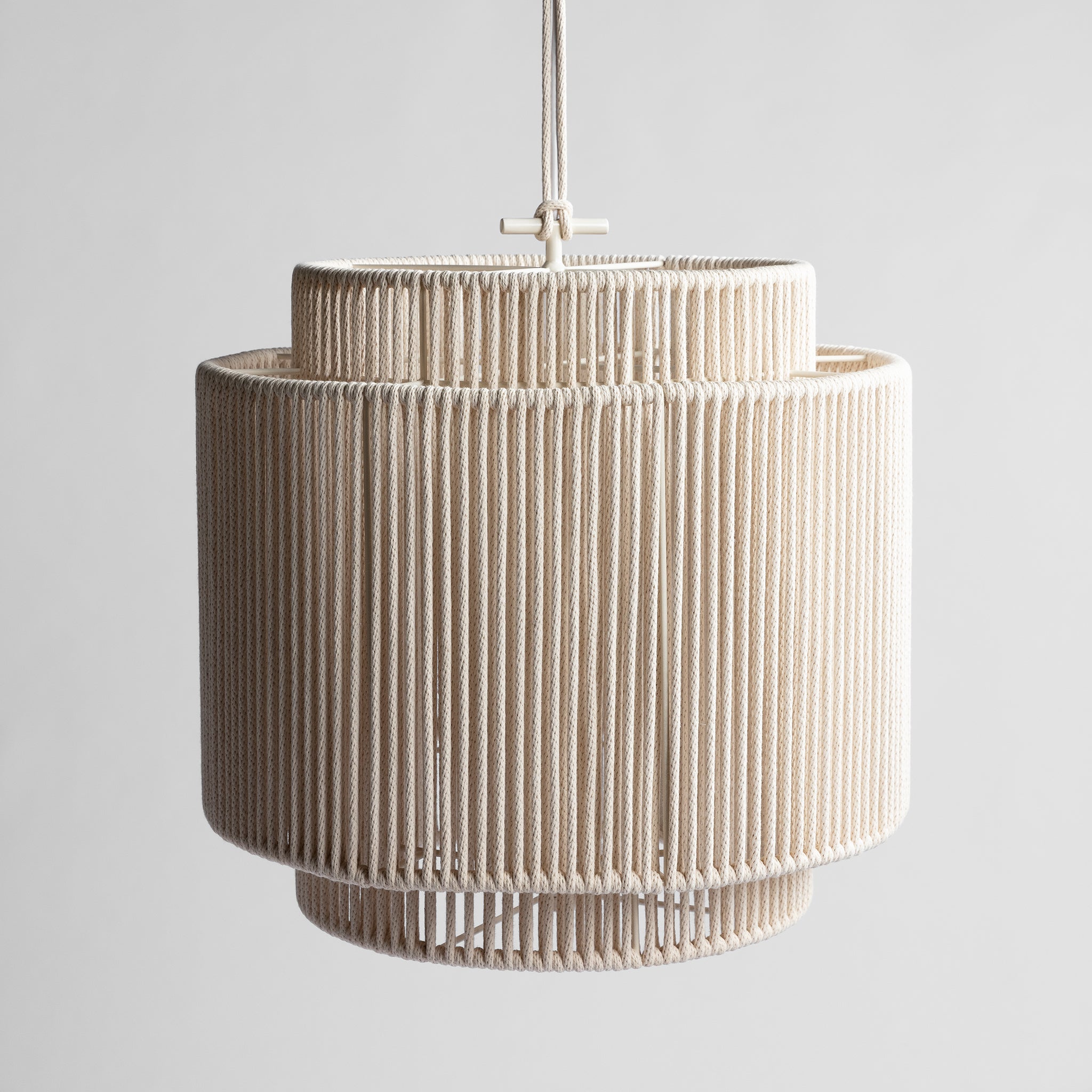 Double Drum Small Natural White Pendant - Expedited – Cuff Studio